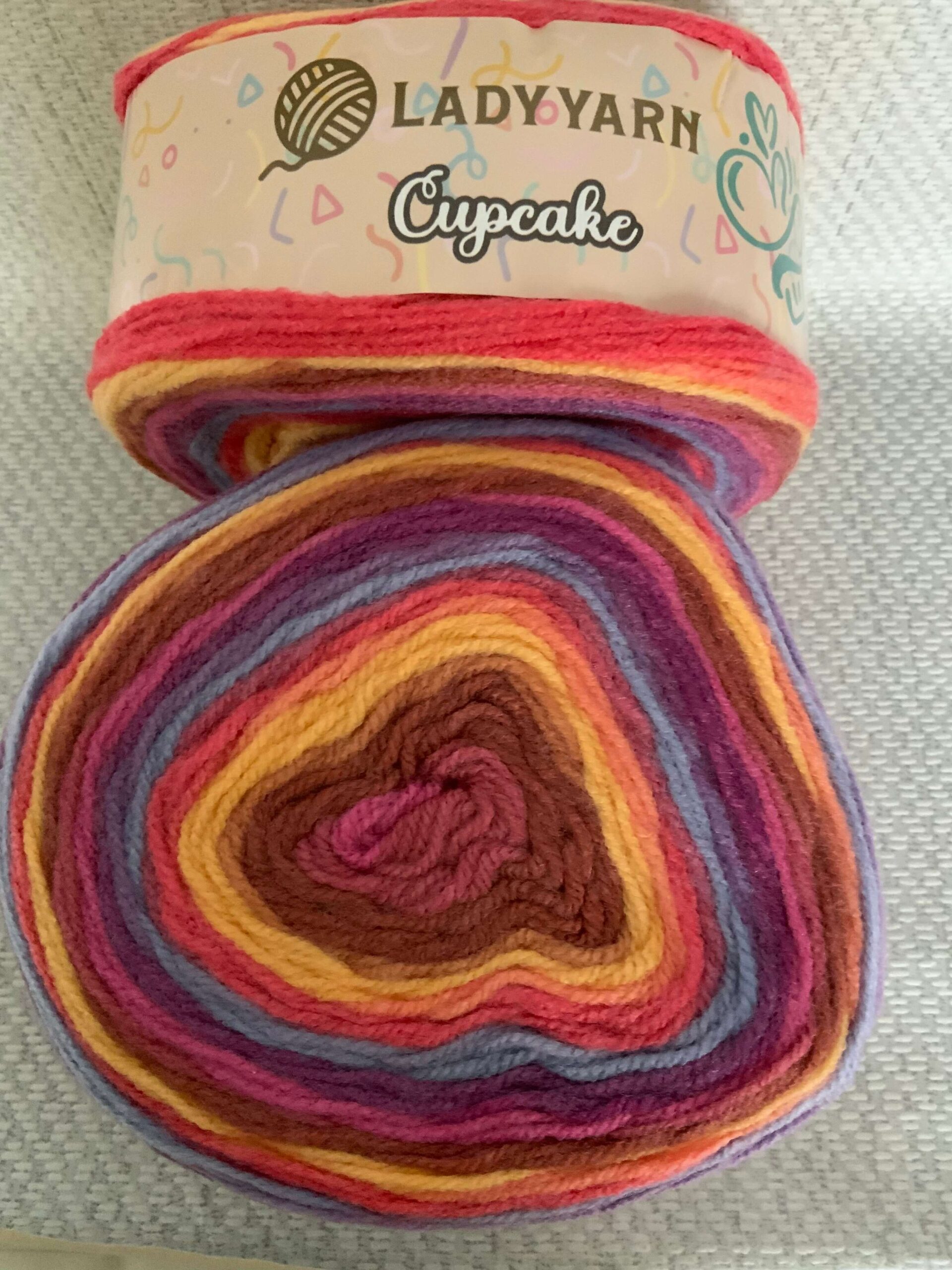 Lady Yarn Cupcake 150g Shade Pastel Rainbow - Mandys Knit Pix