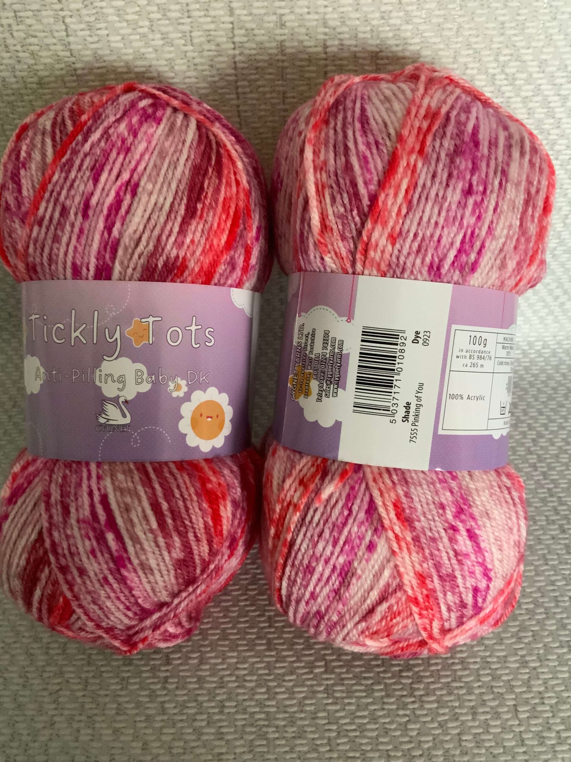 Cygnet Tickly Tots Dk 100g Ball Shade Pinking Of You - Mandys Knit Pix