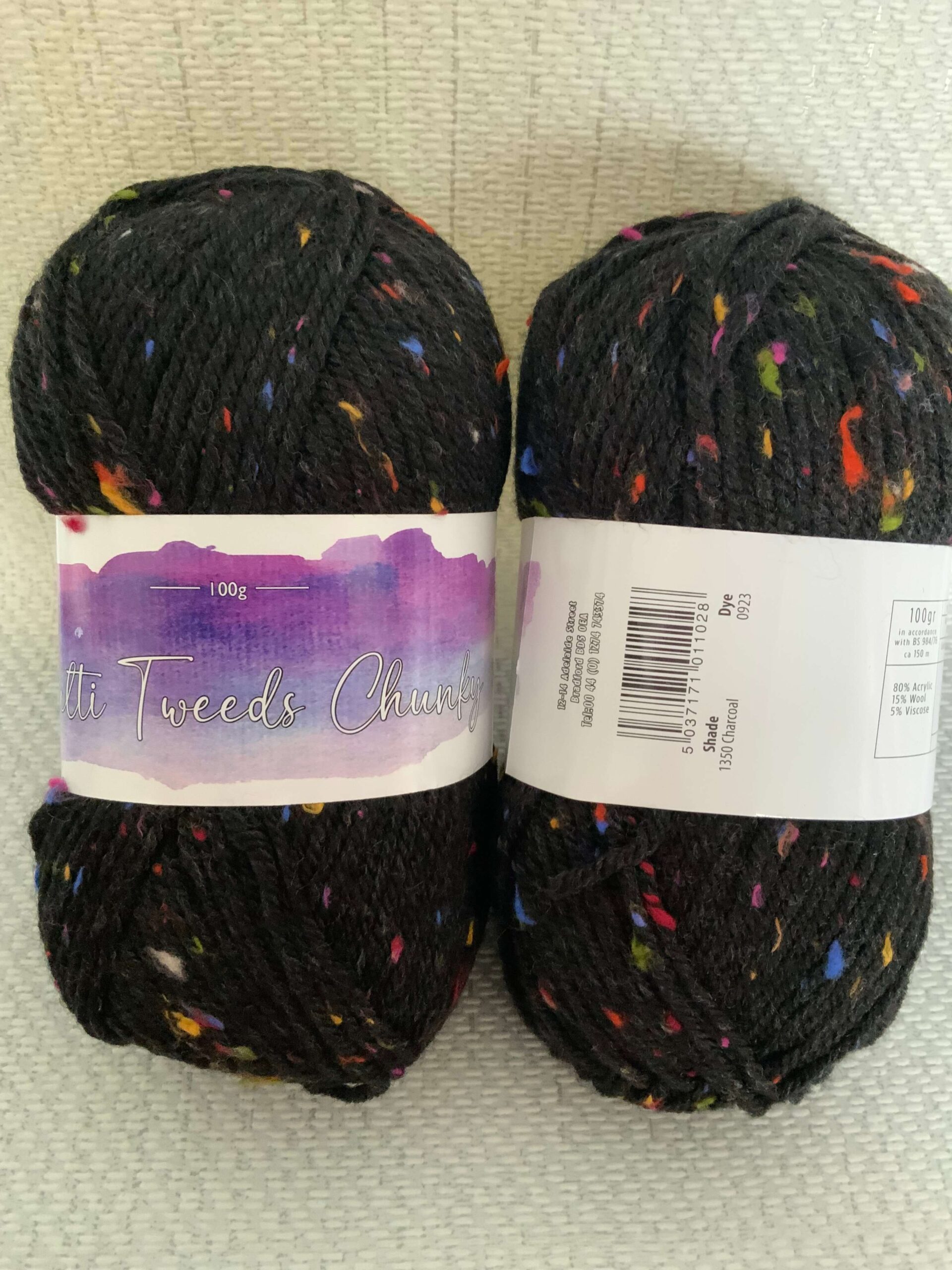 Cygnet Multi Tweeds Chunky Shade Charcoal - Mandys Knit Pix